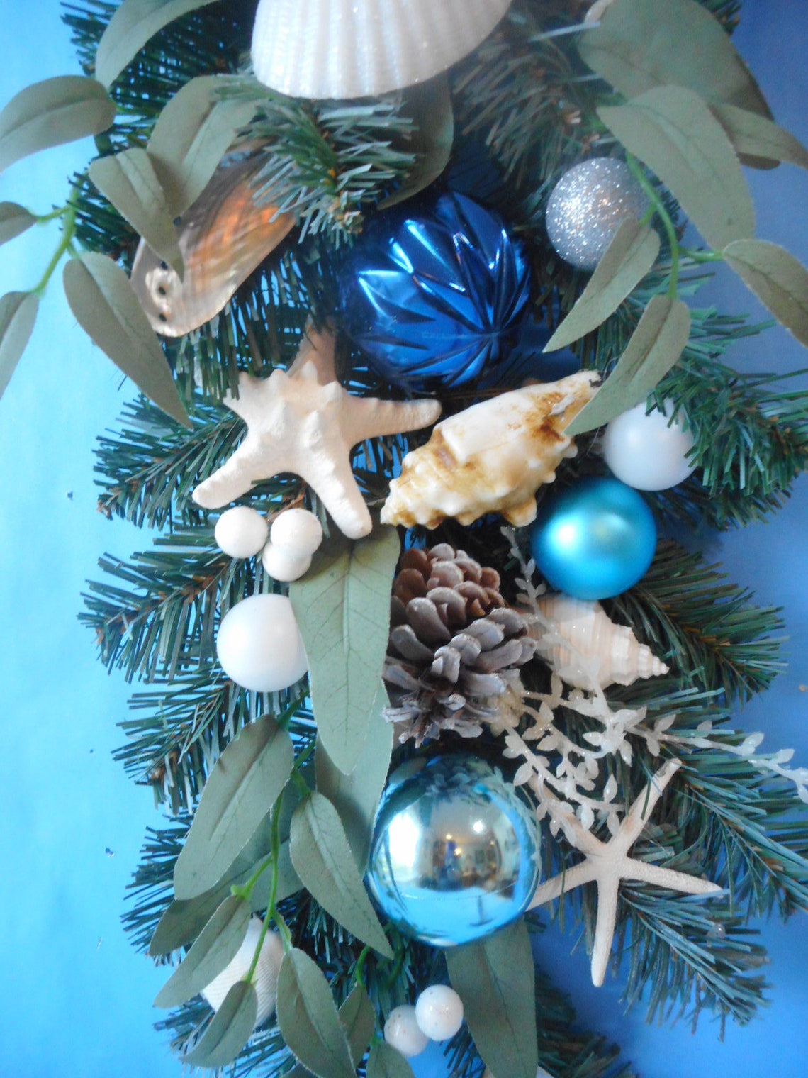 Sea Shell Christmas Wreath-sea Shell Tear Drop Swag-beach - Etsy