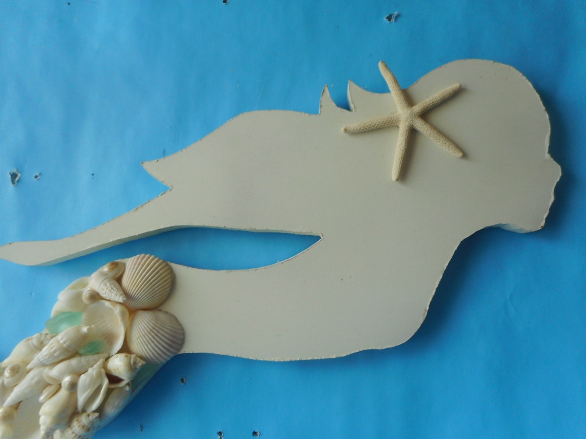 Mermaid Wall Decor SeaShell Mermaid-Coastal Beach Wall Decor | Etsy