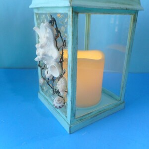 Coastal Beach House Nautical Seashell Lantern -seashell Arrangement - Etsy