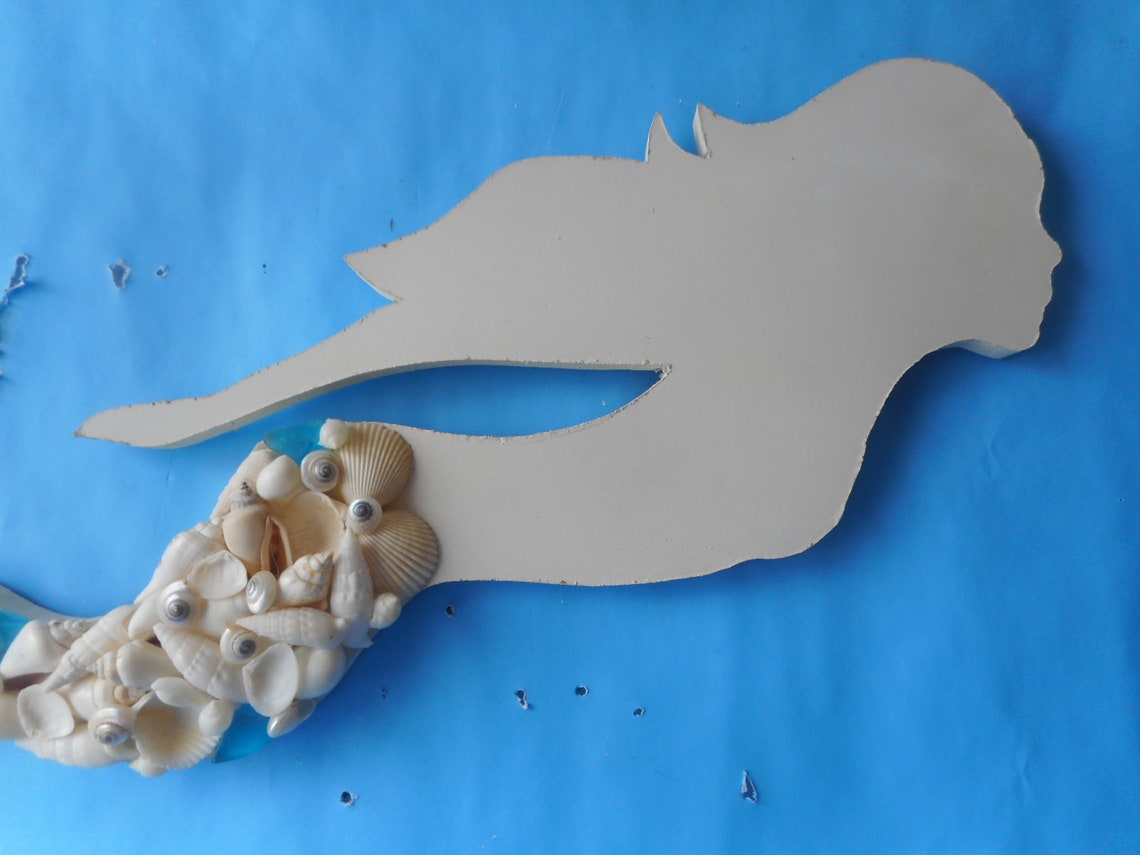 Mermaid Wall Decor SeaShell Mermaid-Coastal Beach Wall Decor | Etsy