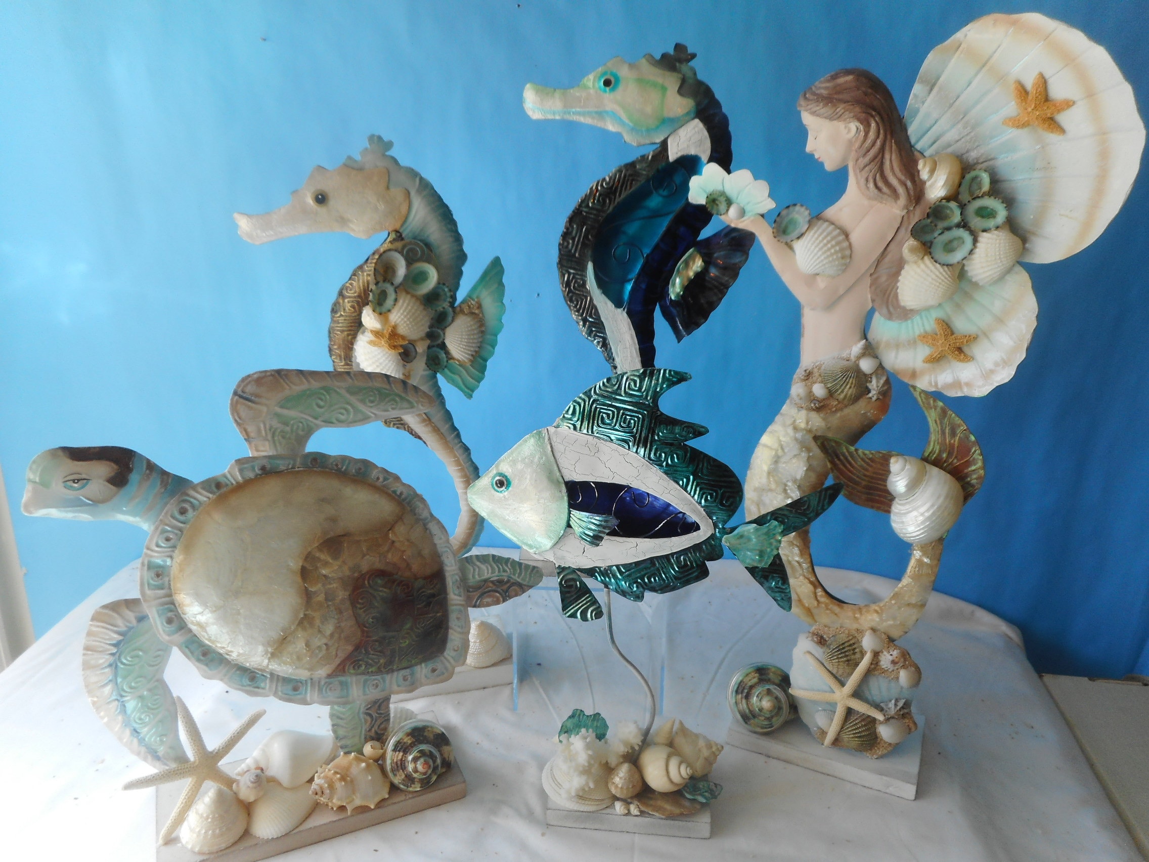 Capiz Shell Sea Life Sculpture: Coastal Beach Home Decor - Etsy