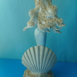 Stunning Sea Shell Mermaid Statue- Coastal Home Decor-mermaid Art ...