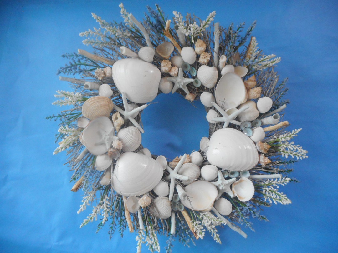 Seashell Summer Wreath-coastal Door Beach Wreath-(more COLORS) - Etsy