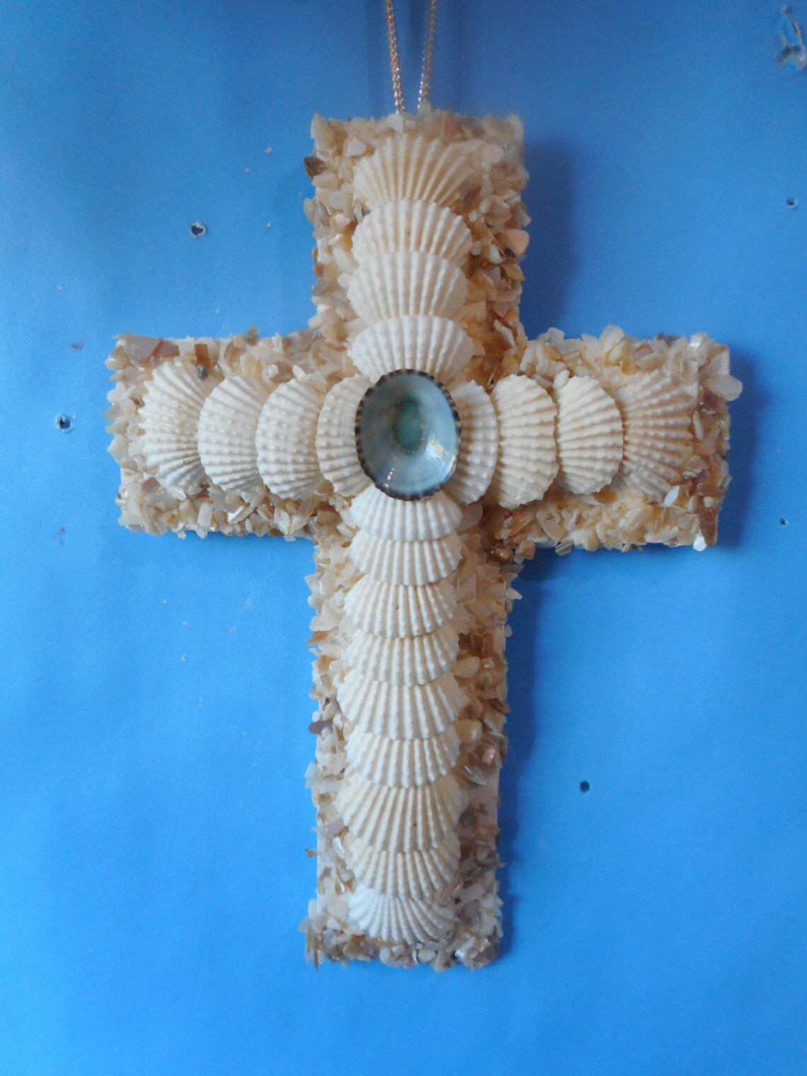 Cross Sea Shell Ornaments-coastal Ornament Coastal Christmas - Etsy