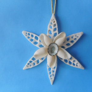 Sea Shell Cross and Flower Ornaments-coastal Ornament Coastal - Etsy