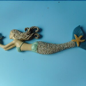 Sea Shell Wall Mermaid Coastal Nautical Home Decor-mermaid Art-mermaid ...