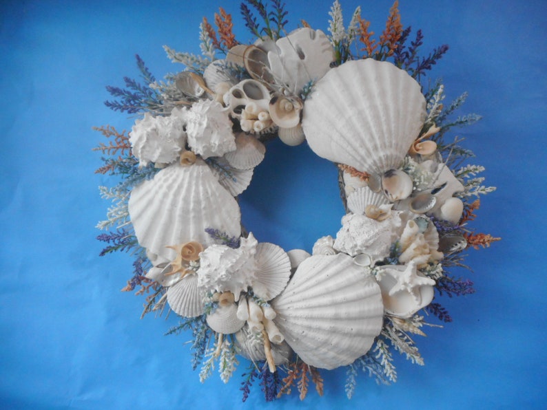 Seashell Summer Wreath-coastal Door Beach Wreathmore COLORS - Etsy