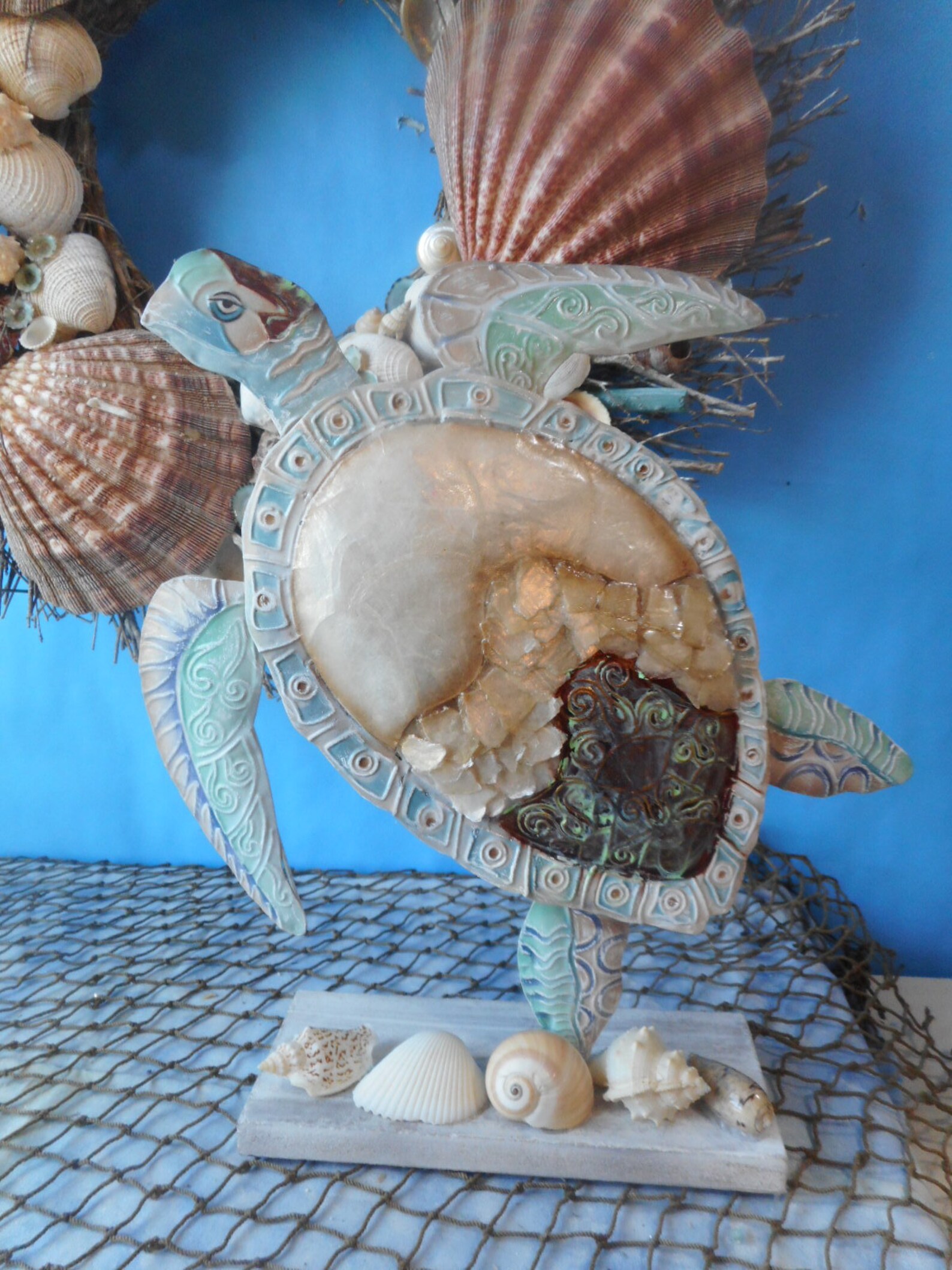Capiz Shell Sea Life Sculpture: Coastal Beach Home Decor - Etsy