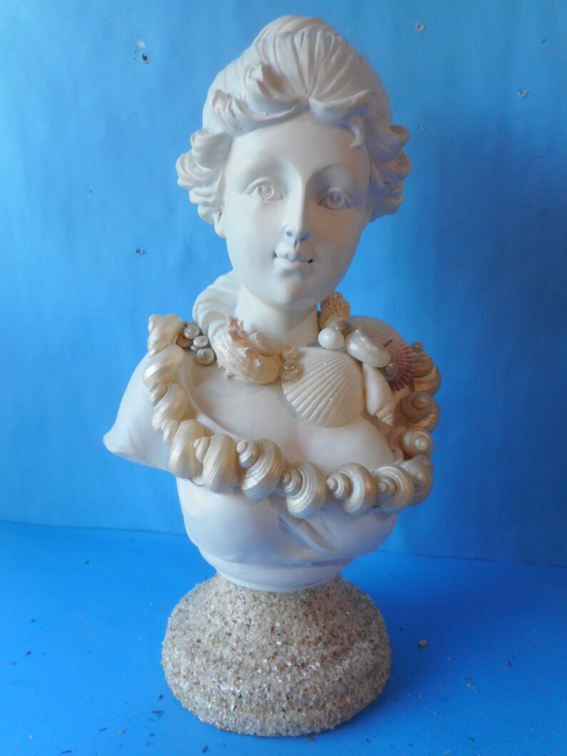 Seashell Art Bust Sculpture coastal Home Decor - Etsy