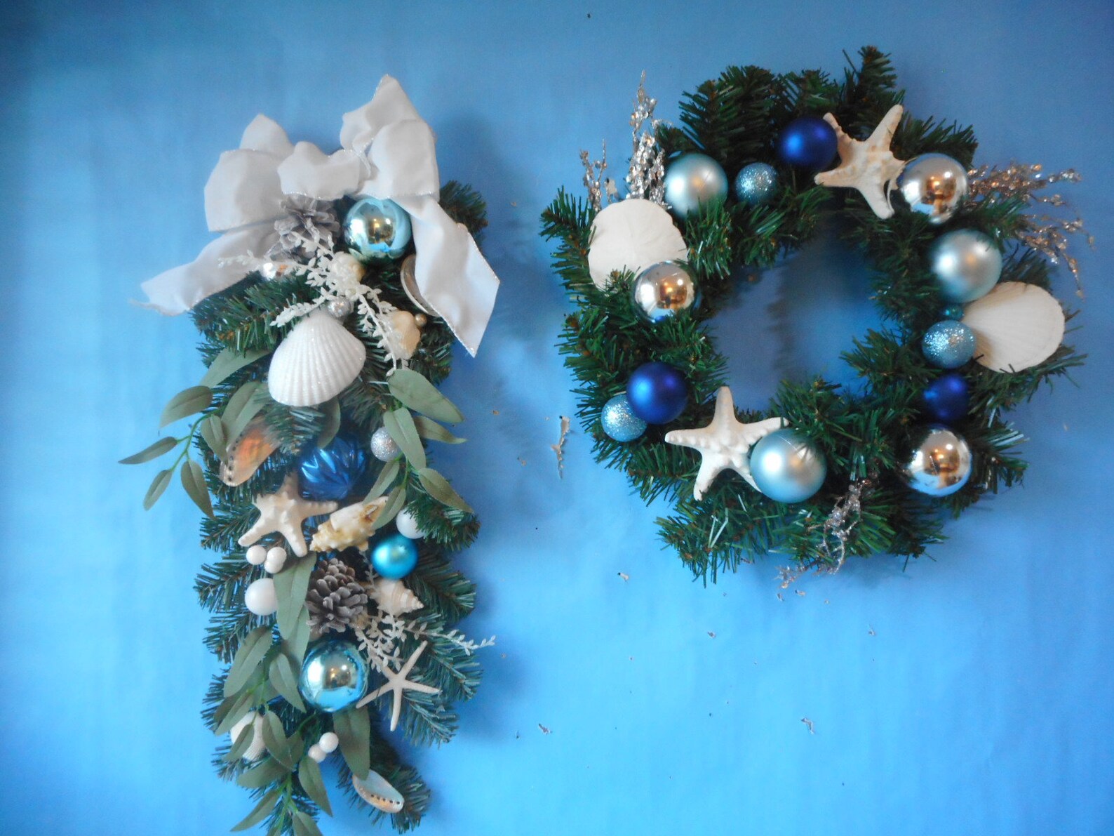 Sea Shell Christmas Wreath-sea Shell Tear Drop Swag-beach - Etsy