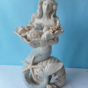 Stunning Sea Shell Mermaid Statue- Coastal Home Decor-mermaid Art ...
