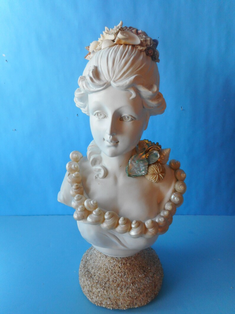 Seashell Art Bust Sculpture coastal Home Decor - Etsy