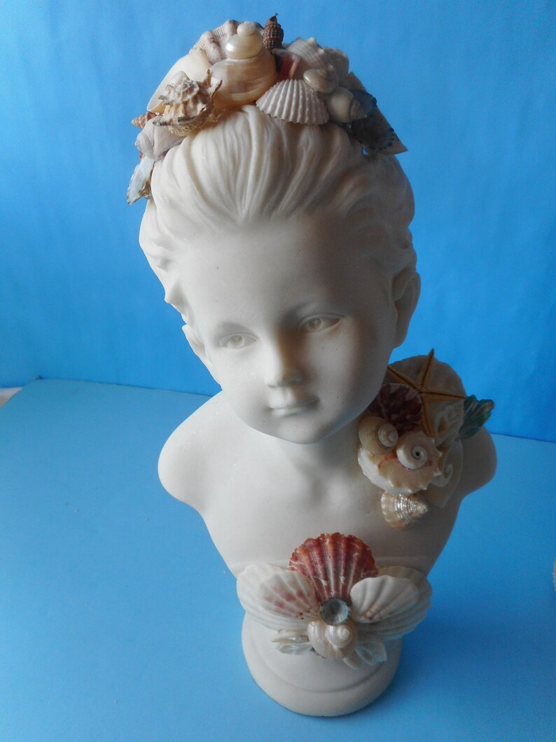 Seashell Art Bust Sculpture coastal Home Decor - Etsy