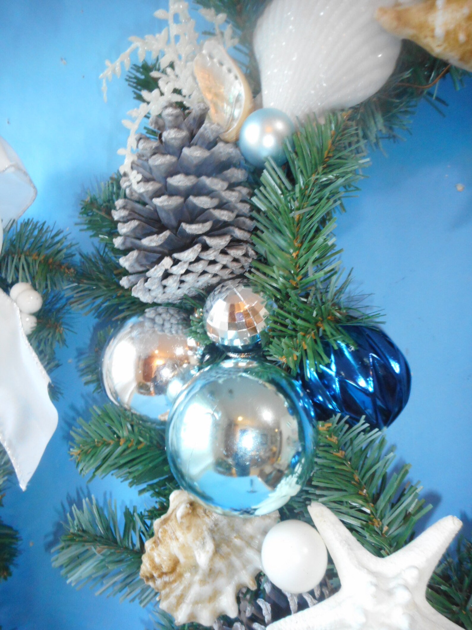 Sea Shell Christmas Wreath-sea Shell Tear Drop Swag-beach - Etsy