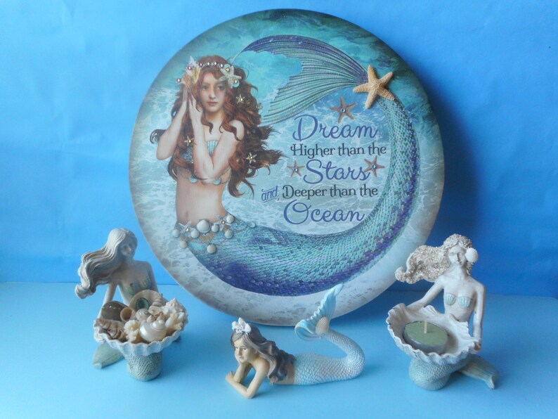 Sea Shell Mermaid Mermaid Art Mermaid With Shells-shelf - Etsy