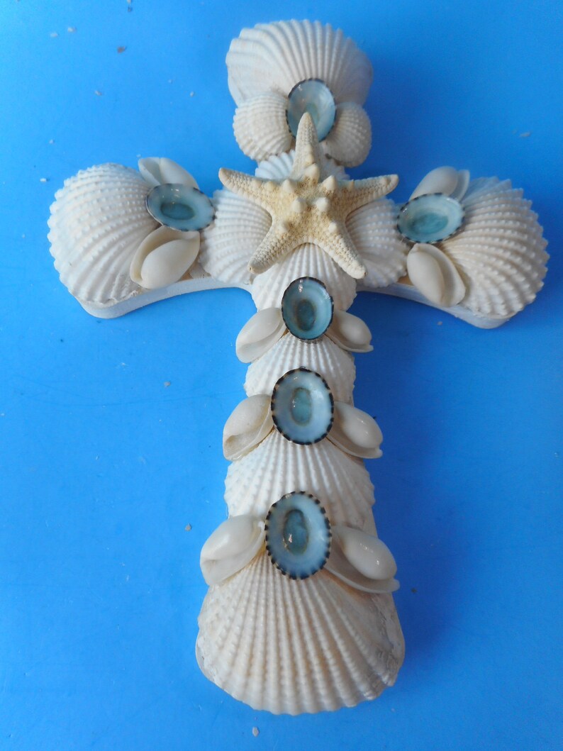 Sensational Sea Shell Wall Cross-Shell Cross-Beach Wall | Etsy