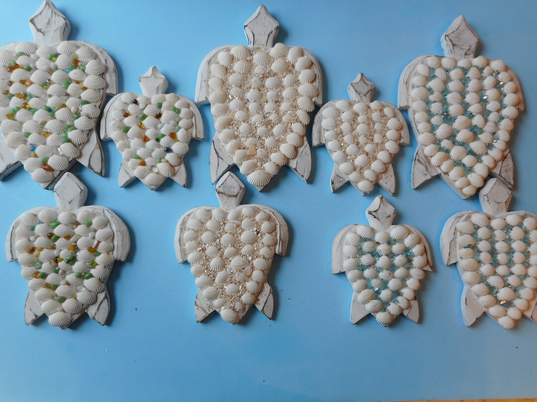 Sea Shell Wall Sea Turtle-coastal Home Decor-beach Decor-turtle-shell ...