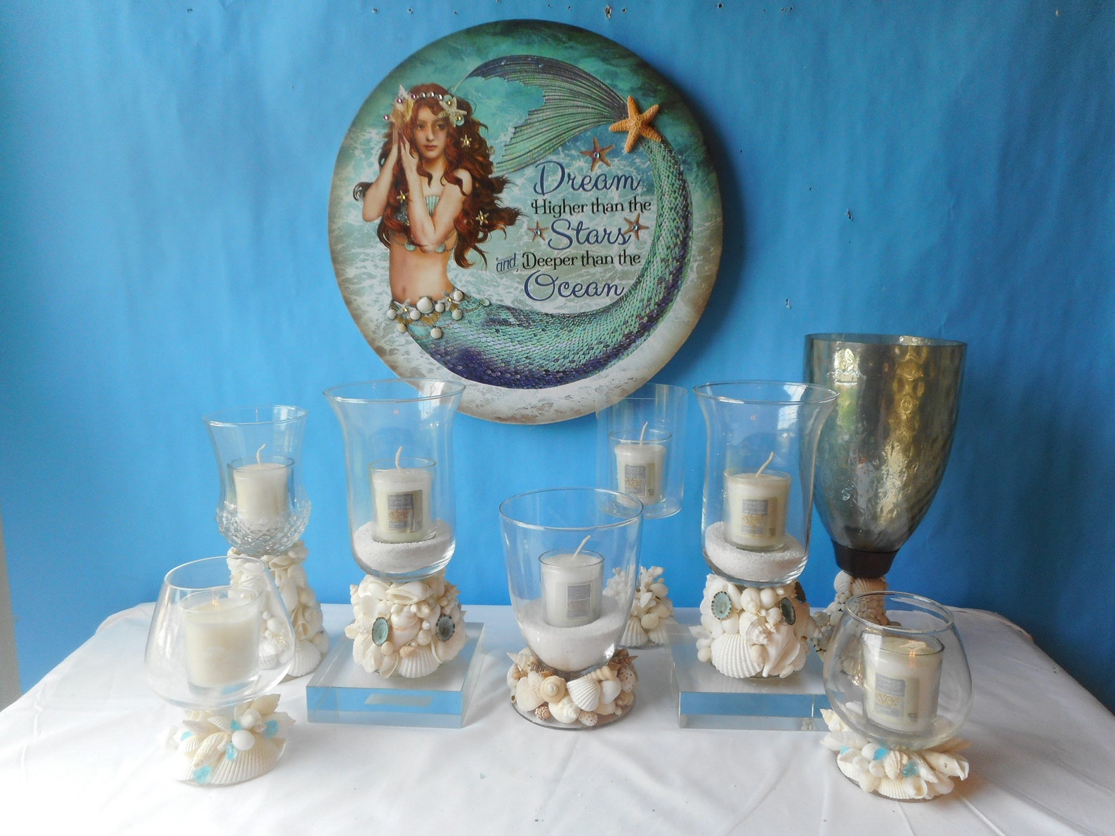 Sea Shell Glass Votive Candle Holder-beach Decor-shell Candle - Etsy