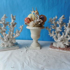 Coral Table Arrangement Decor Seashell Art-coastal Beach Nautical Decor ...