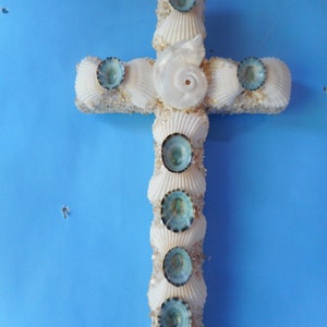 Sensational Sea Shell Wall Cross-shell Cross-beach Wall Decor-sea Shell ...