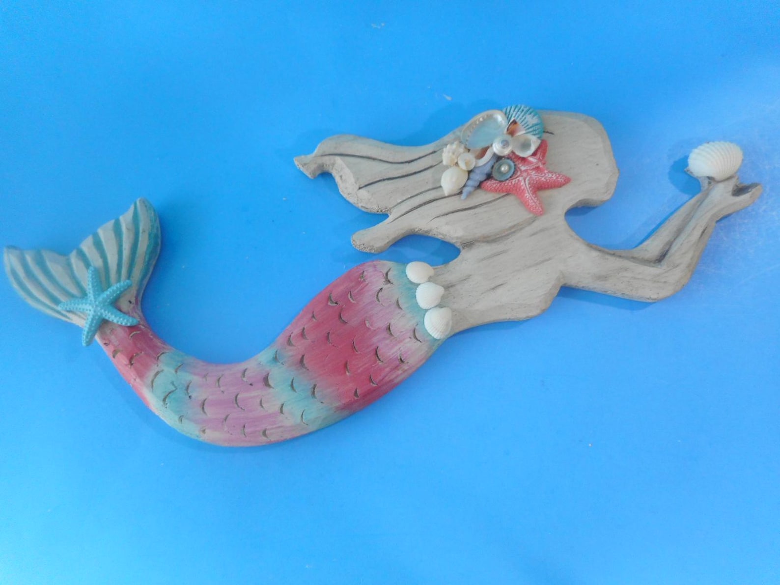 Sea Shell Wall Mermaid- More Color Choices-coastal Nautical Home Decor ...