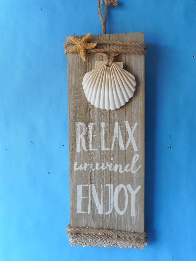 Sea Shell Wood Wall Plaque Sign-sea Shell Wall Art-coastal | Etsy