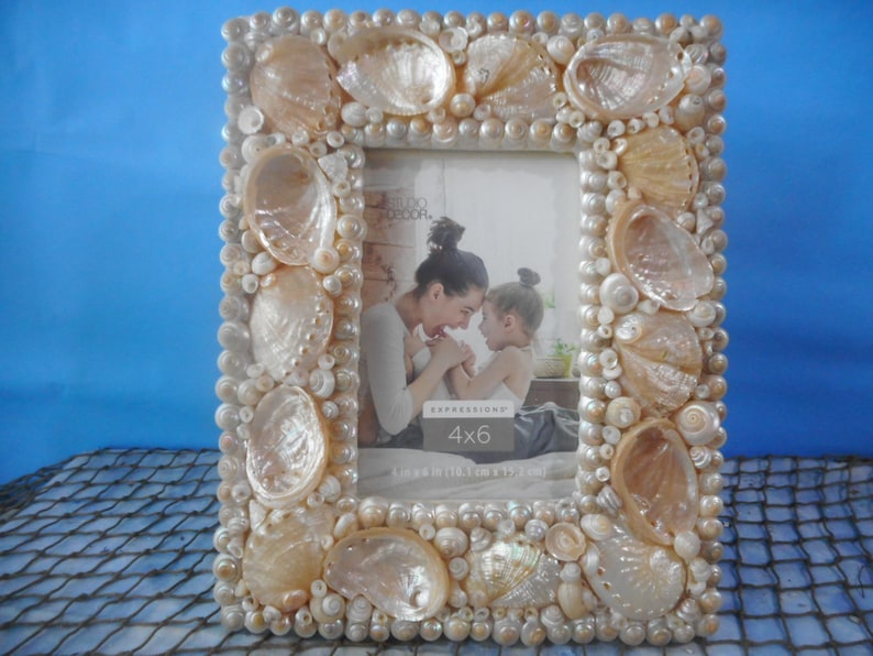 Seashell Picture Frame-beach Frame-shell Photo Frame-coastal Decor - Etsy