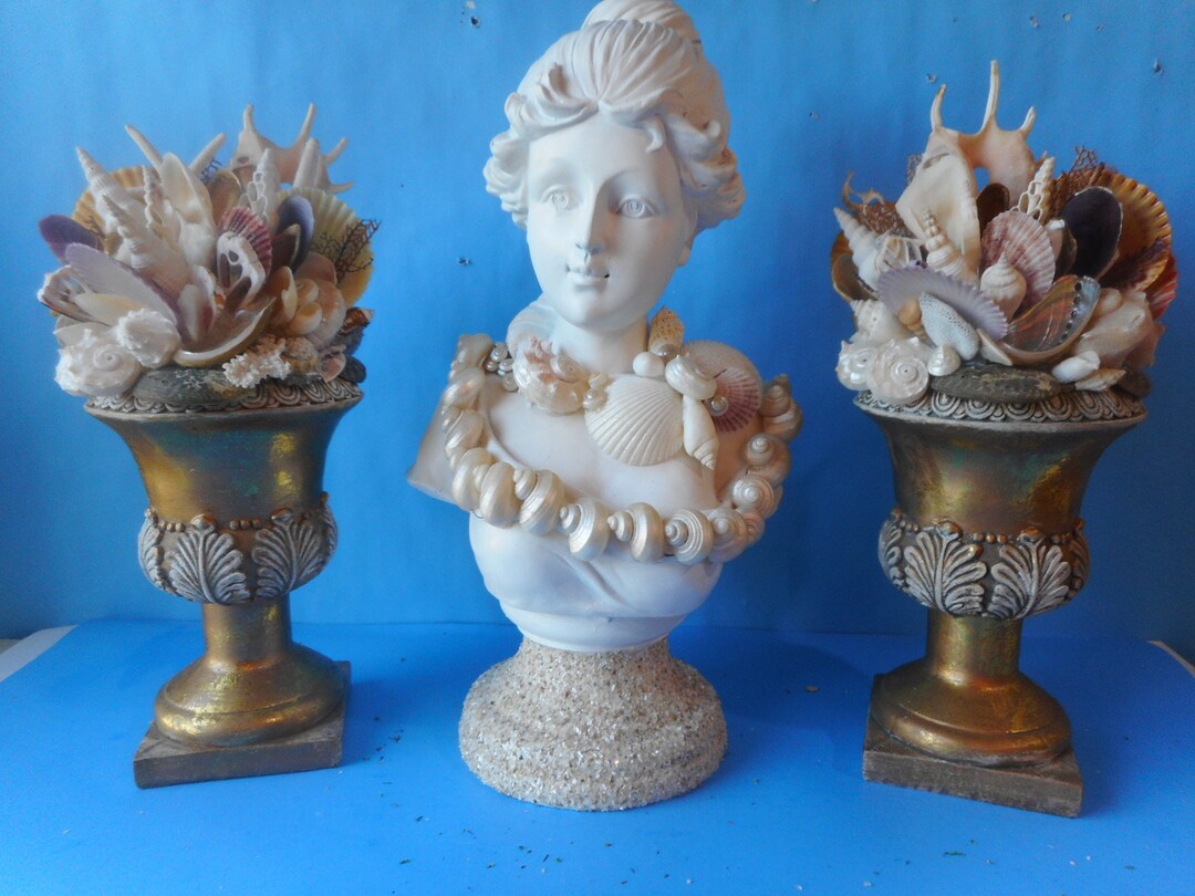 Seashell Art Bust Sculpture coastal Home Decor - Etsy