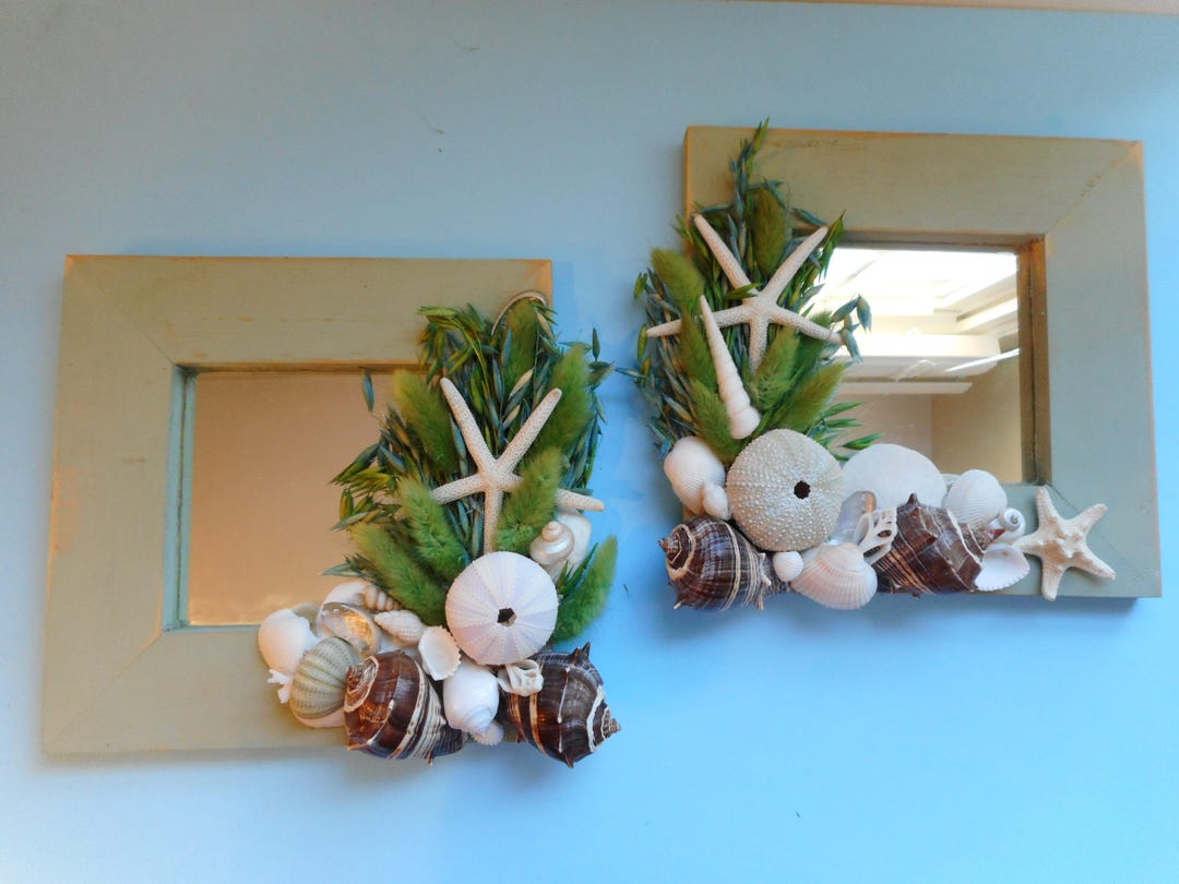 Sea Shell Mirror-wall Shell Mirror-coastal Beach Home Decor-beach ...