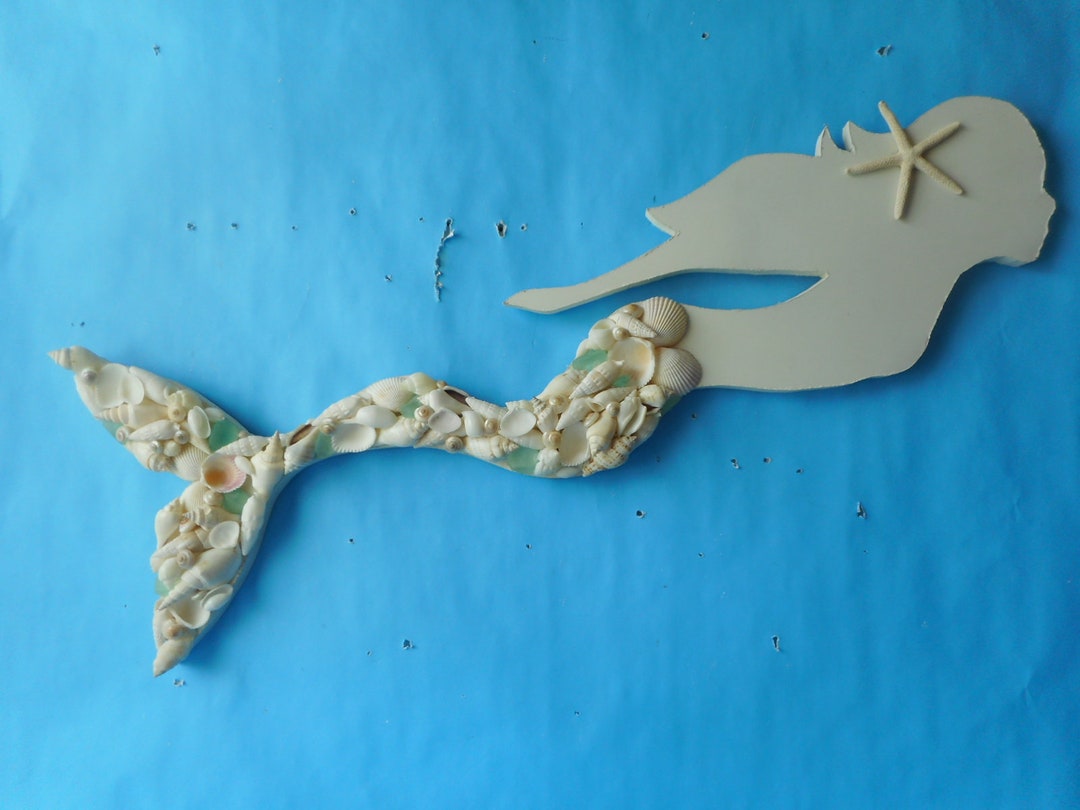 Mermaid Wall Decor Seashell Mermaid-coastal Beach Wall Decor - Etsy