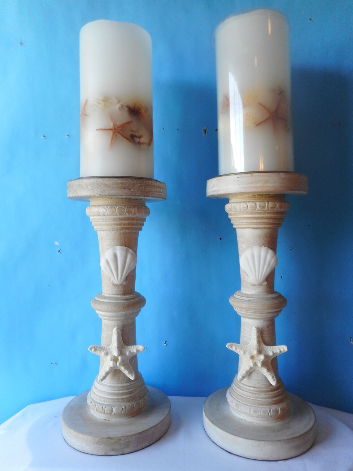 Sea Shell Candle Holders-beach Nautical Coastal Home Decor - Etsy