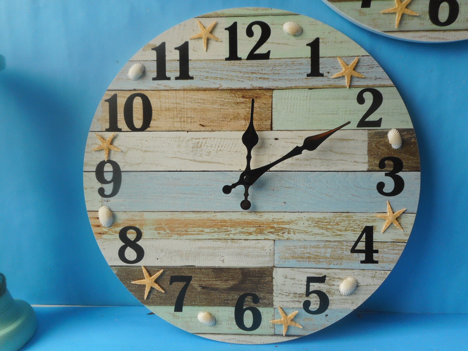 Coastal Seashell Wall Clock-Coastal Nautical Beach Wall Decor | Etsy