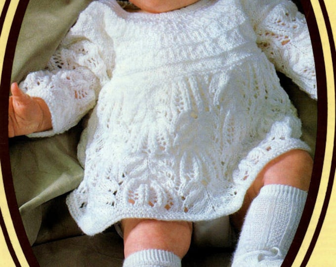 Vintage Knitting Pattern PDF Baby Angel Top Lace Dress 3ply - Etsy