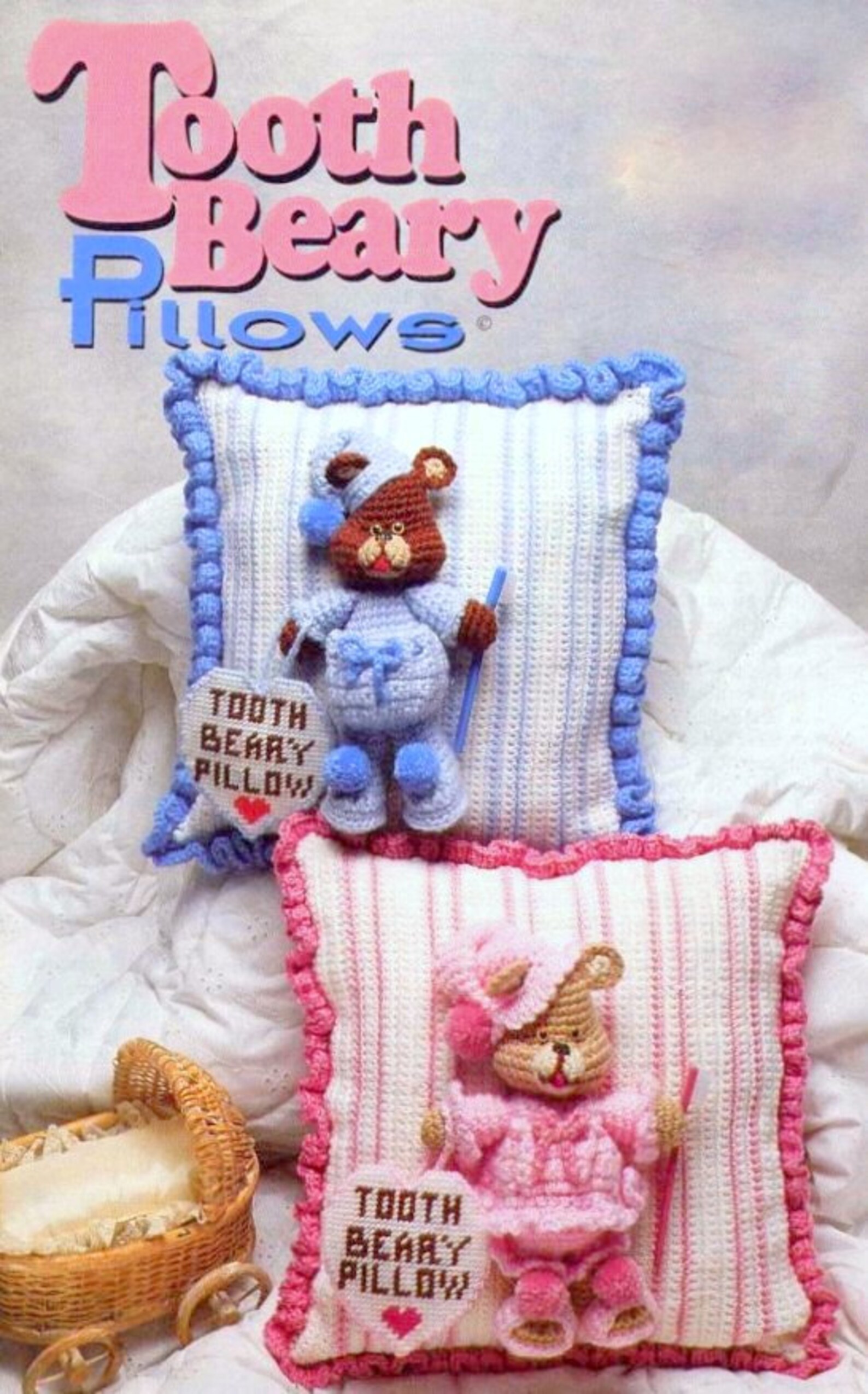 Vintage Crochet Pattern PDF Tooth Beary Pillow Cushion Bear - Etsy