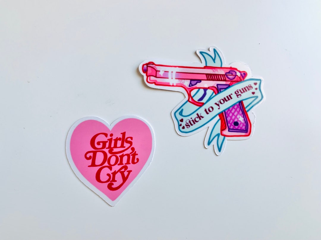 Y2K Girls Dont Cry Pink Sticker Set Set of 2 Waterproof Cute Pink ...