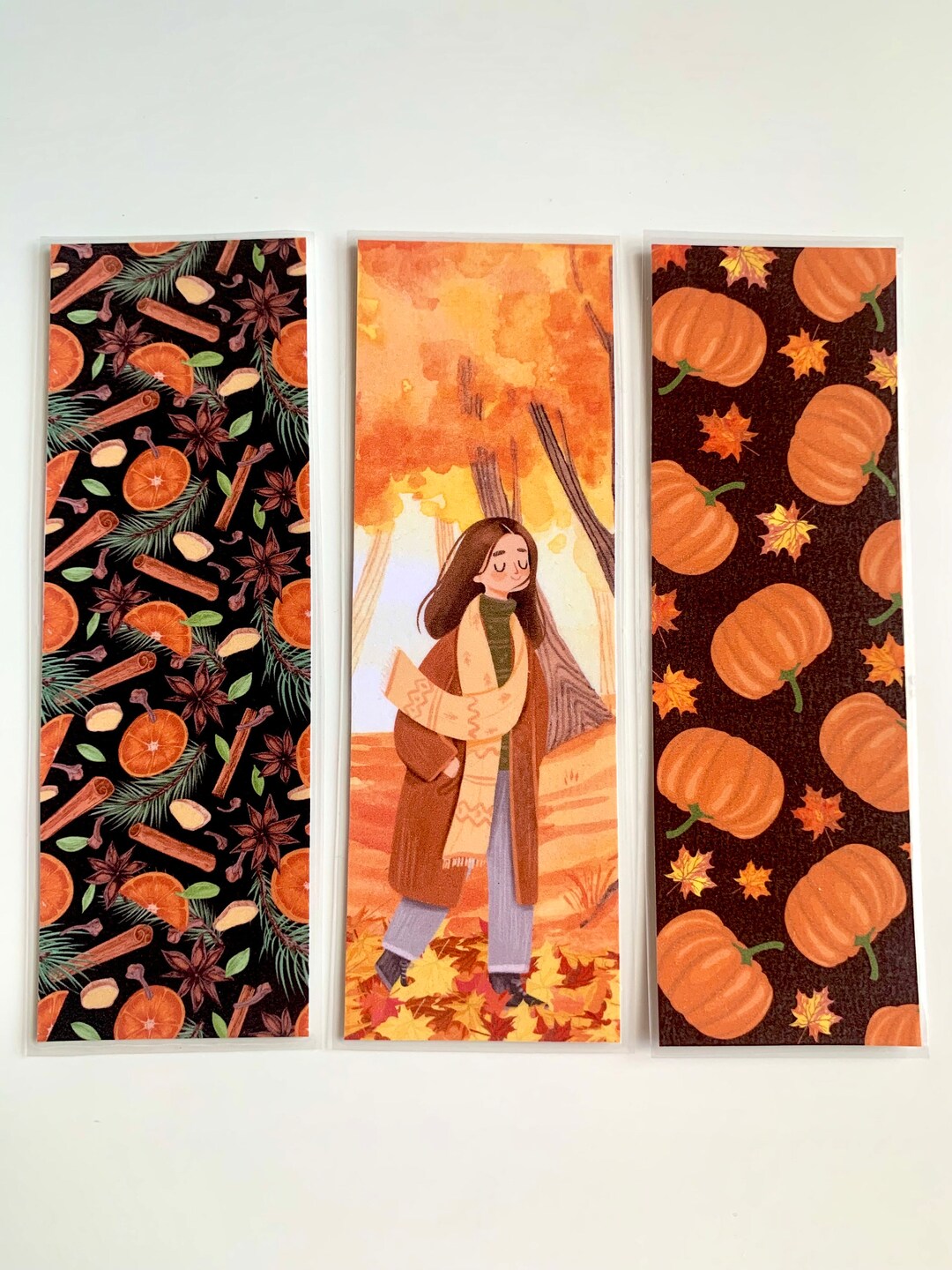 Fall Autumn Halloween Aesthetic Bookmark SET 3 Fall Themed Cute ...