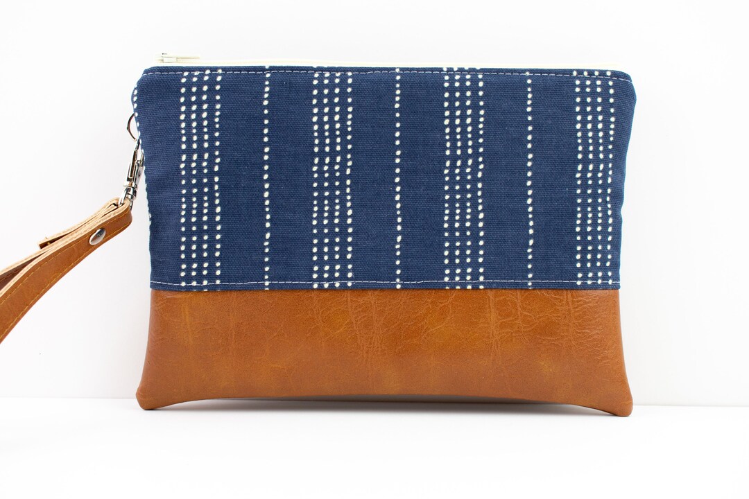 Navy Phone Wallet, iPhone 8 Wristlet, Small Crossbody Bag, Stripe Fanny ...