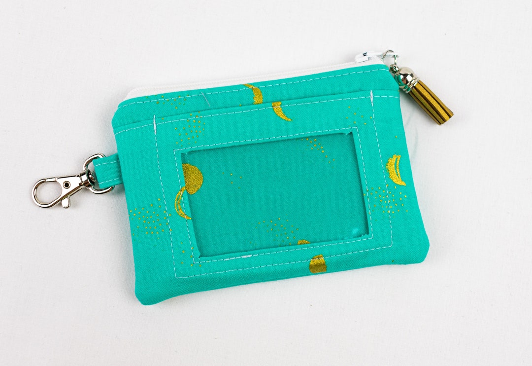 Moon ID Wallet Small Keychain Wallet Gold ID Holder Moon - Etsy