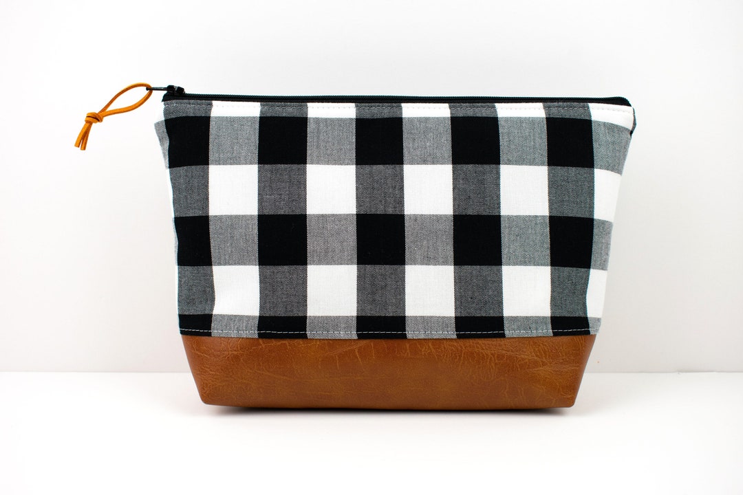 Plaid Zipper Pouch Buffalo Check Bag Makeup Holder Large - Etsy