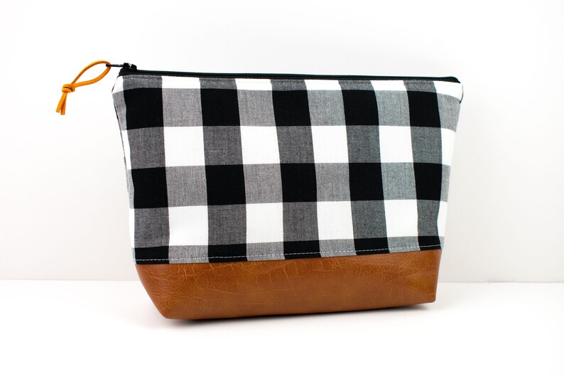Plaid Zipper Pouch Buffalo Check Bag Makeup Holder Large | Etsy