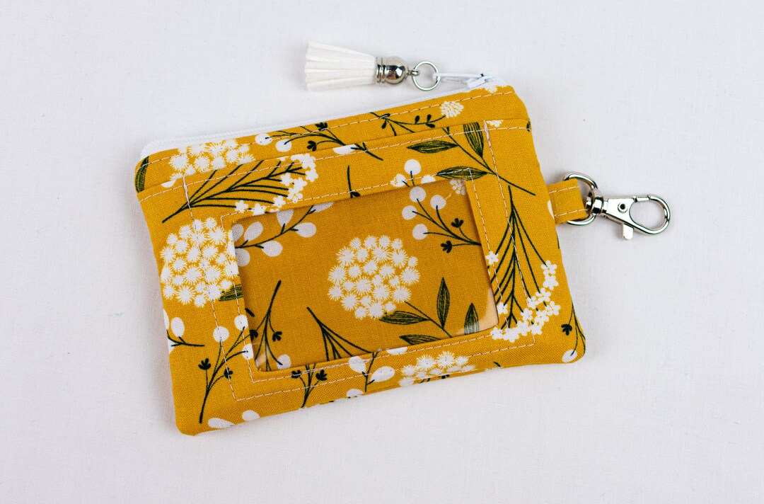 Yellow Boho Floral Coin Purse Floral ID Holder Small - Etsy