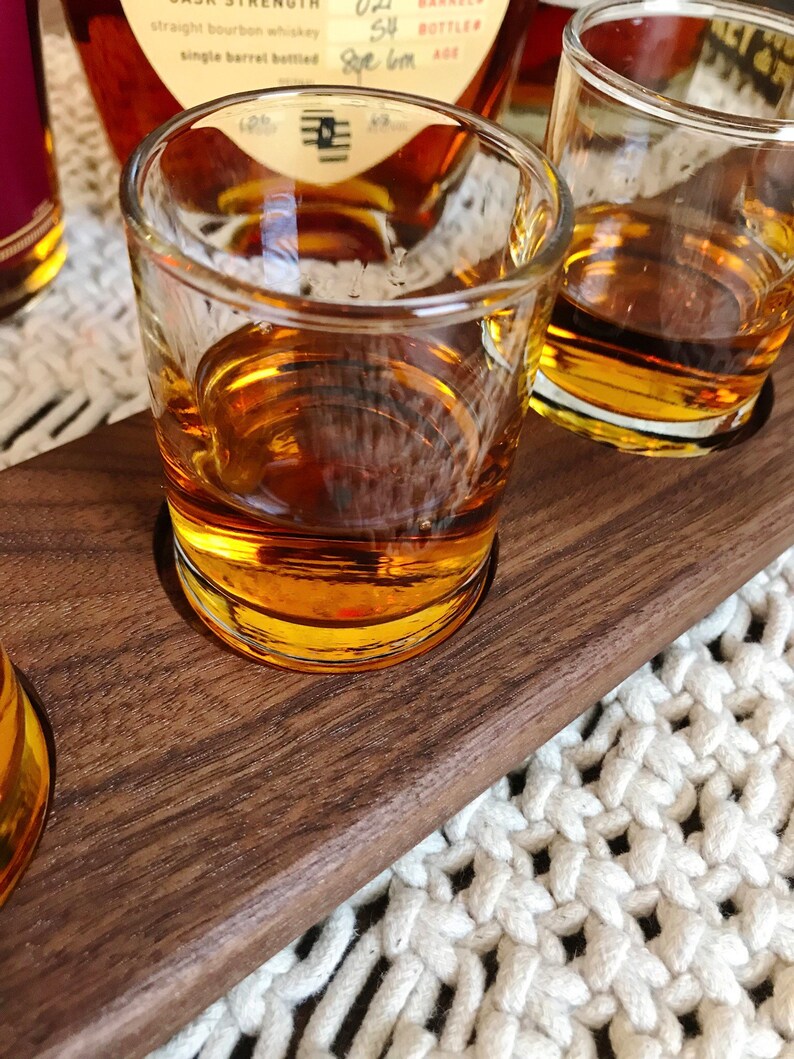 Whiskey Flight Tasting Board With 4 Glasses - Etsy