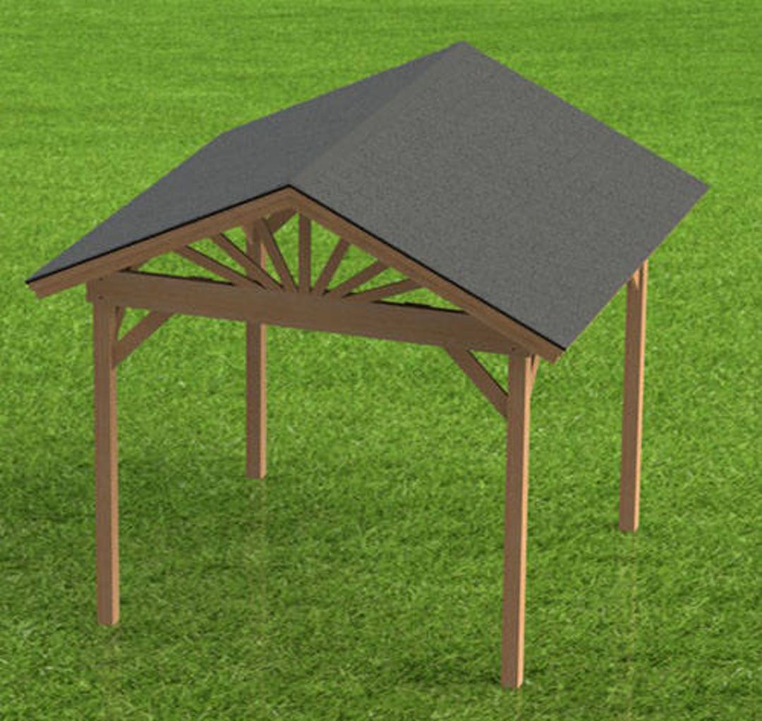 Gable Roof Gazebo Building Plans 12'x12' Perfect for Spas - Etsy