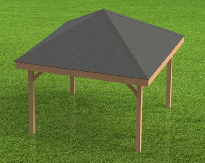 Hip Roof Gazebo Building Plans 14' X 14' Perfect for Spas - Etsy Canada