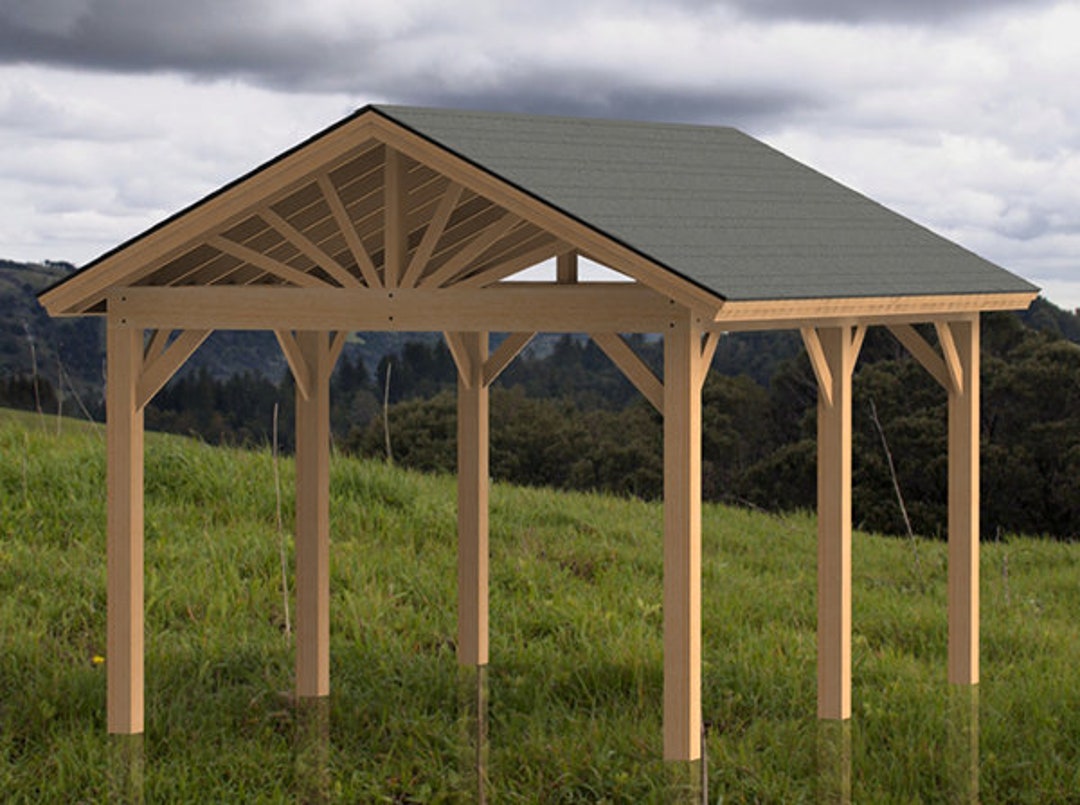 Gable Roof Gazebo Building Plans 14'x20' Perfect for Spas - Etsy