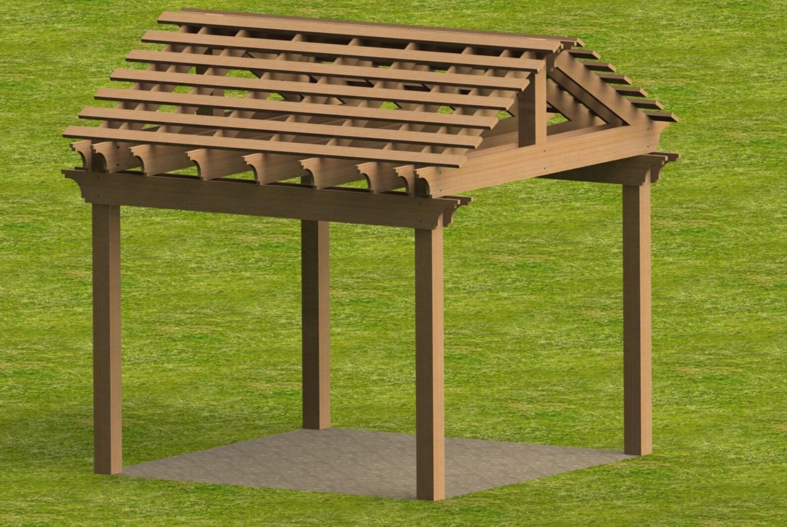 Gable Roof Pergola Building Plans 12' X 12' - Etsy