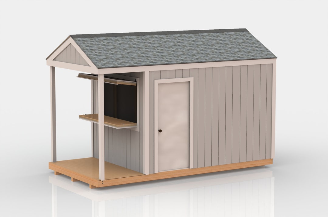 8' X 16' Bar Shed Building Plans - Etsy