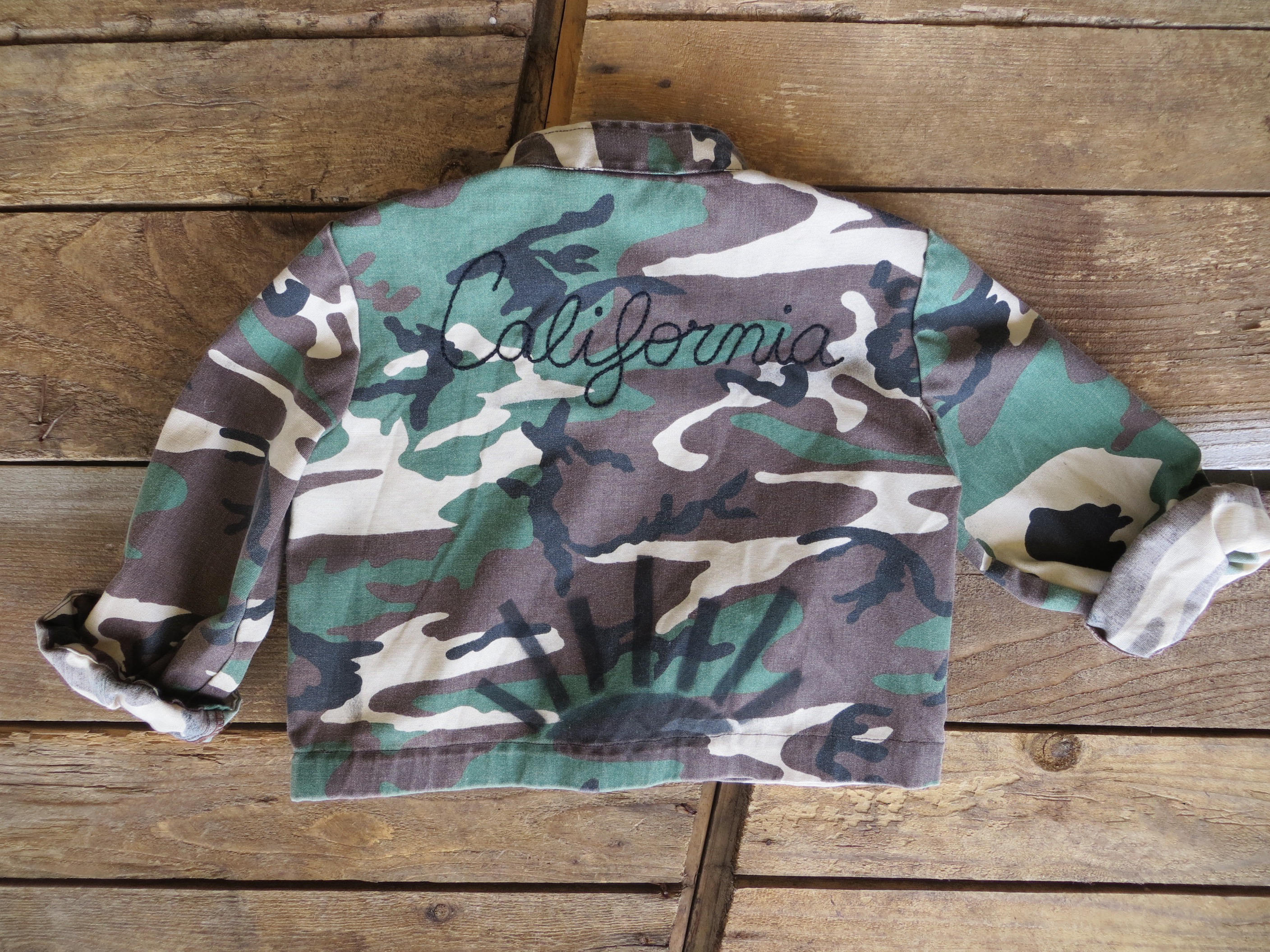 Embroidered Kids Vintage Camo Army Jacket w/ Patches & Hand | Etsy