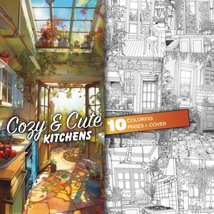 Cozy & Cute Kitchen Coloring Pages 10 Printable Colouring Pages ...
