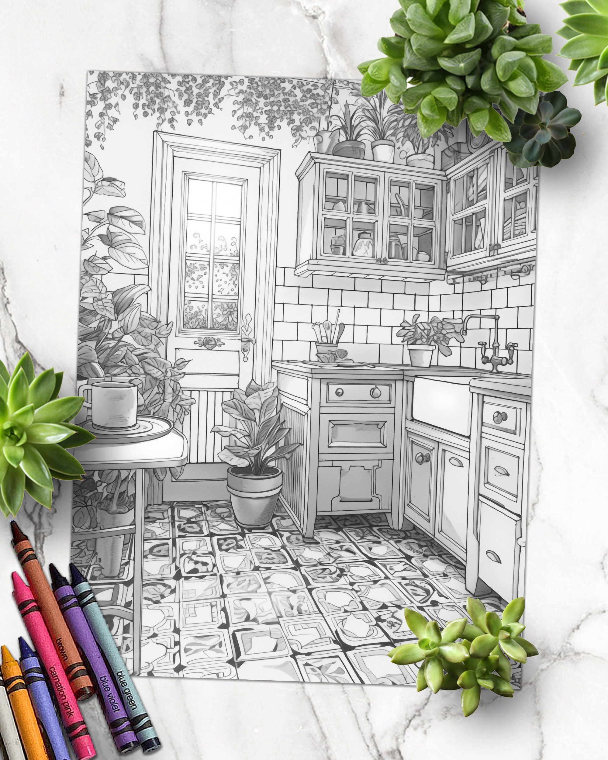 Cozy & Cute Kitchen Coloring Pages 10 Printable Colouring Pages ...